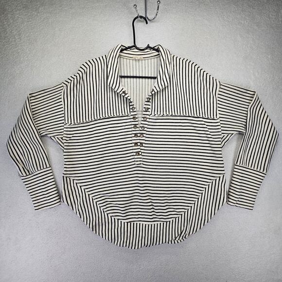 Pilcro | Tops | Anthropologie Pilcro Top M Black Off White Spliced ...